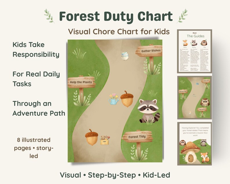 Chore Chart for Kids | Visual Responsibility Tracker | Daily Task Path ...