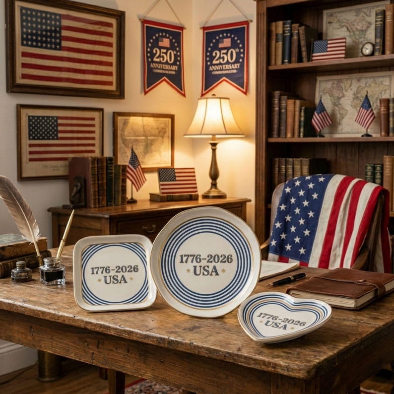 1776-2026 USA 250th Anniversary Commemorative Plate Set ...
