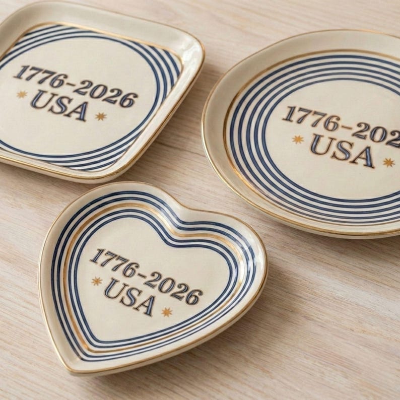 1776-2026 USA 250th Anniversary Commemorative Plate Set ...