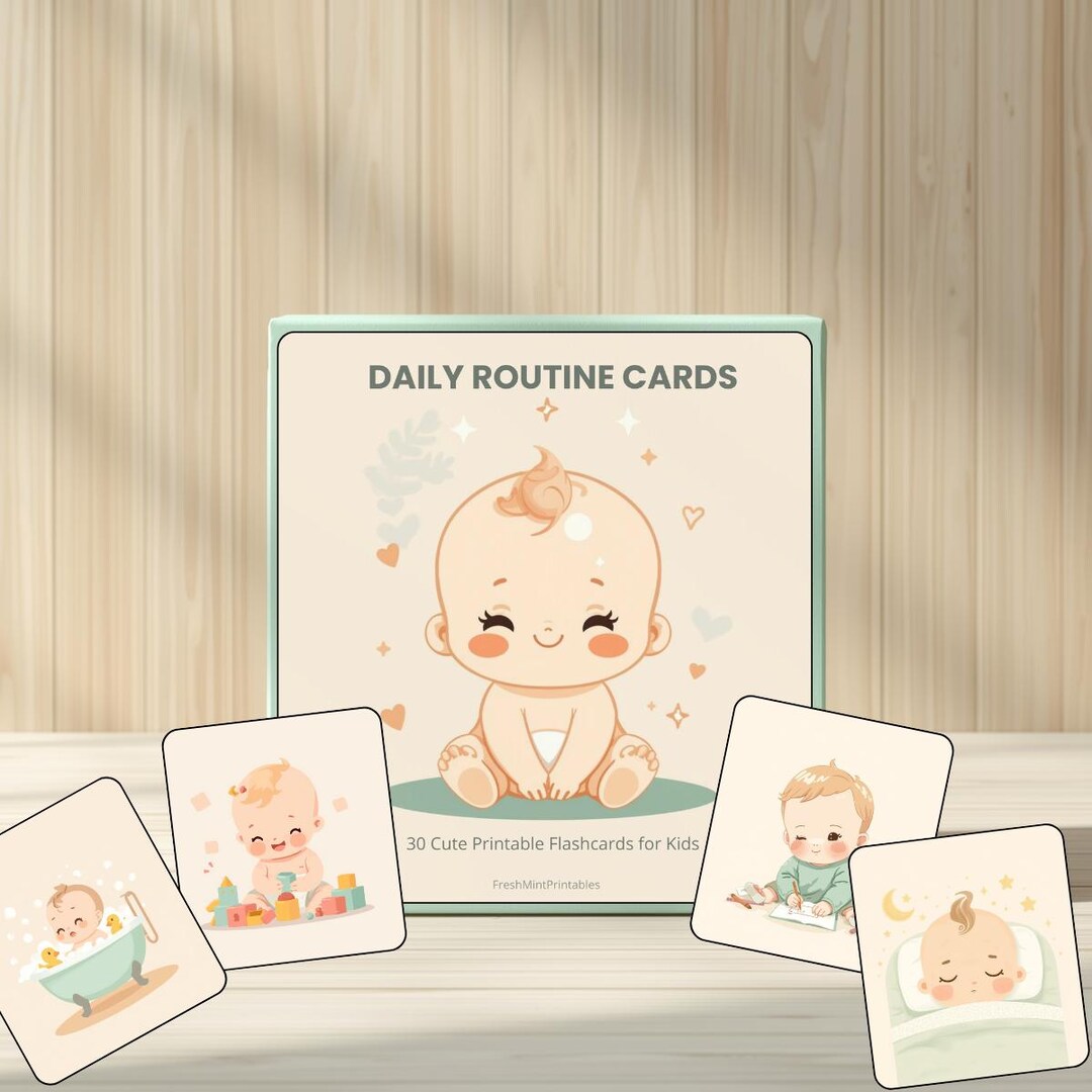 Daily Routine Cards for Kids, Toddler Flashcards, Visual Schedule ...
