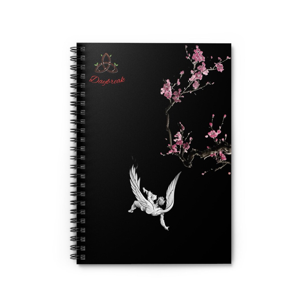 Cherry Blossom Angel Notebook | Spiral Ruled Journal - Etsy