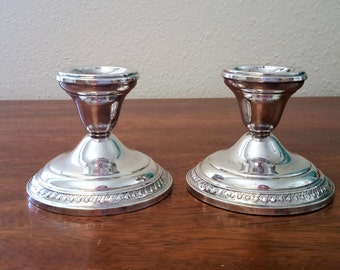 Sterling silver candle holders | Etsy