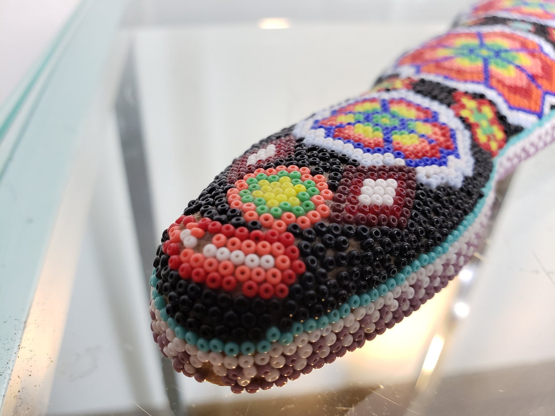 Huichol Beaded Snake Sculpture / Diamondback Rattlesnake | Etsy