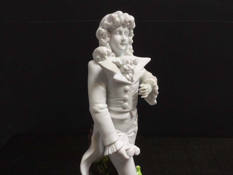 White Bisque Figurine 17th Century English Fop Coxcomb ~ Vintage 11 ...