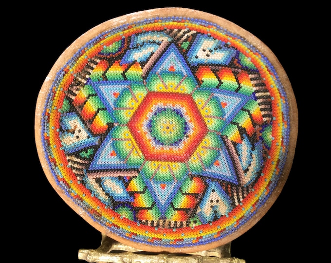 Huichol Beaded Gourd W Sacred Symbols 6" ~ Vintage Indigenous Mexican ...