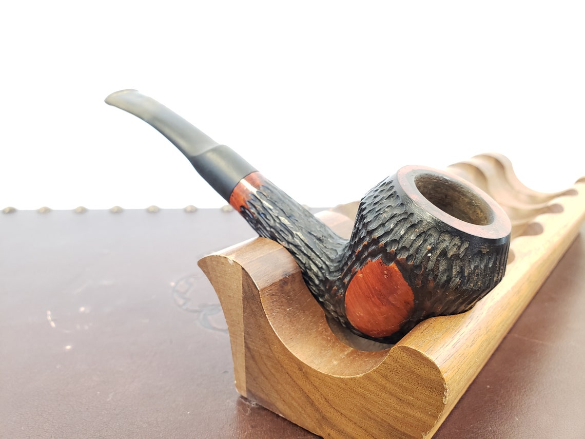 Rusticated Italian Tobacco Pipe / Handcrafted Straight Pipe / | Etsy