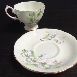 Royal Albert Snowdrop Flower Pattern Tea Cup & Saucer ~ Laurentian ...