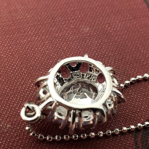 PJM Pink & White CZ Pendant Necklace / 925 Sterling Silver Necklace ...