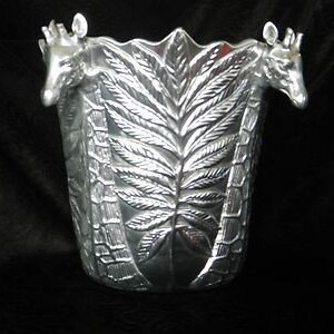 Vintage Arthur Court Giraffe Ice Bucket: Safari Collection Aluminum ...