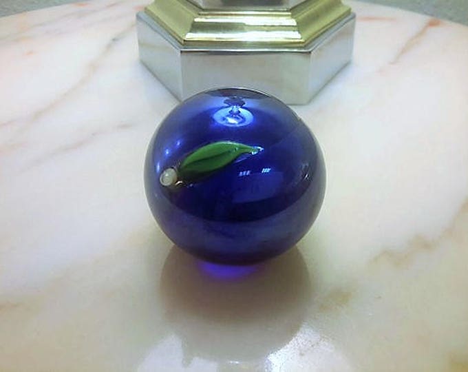 Orient & Flume Glass Paperweight / Blown Glass Plum Paperweight ...