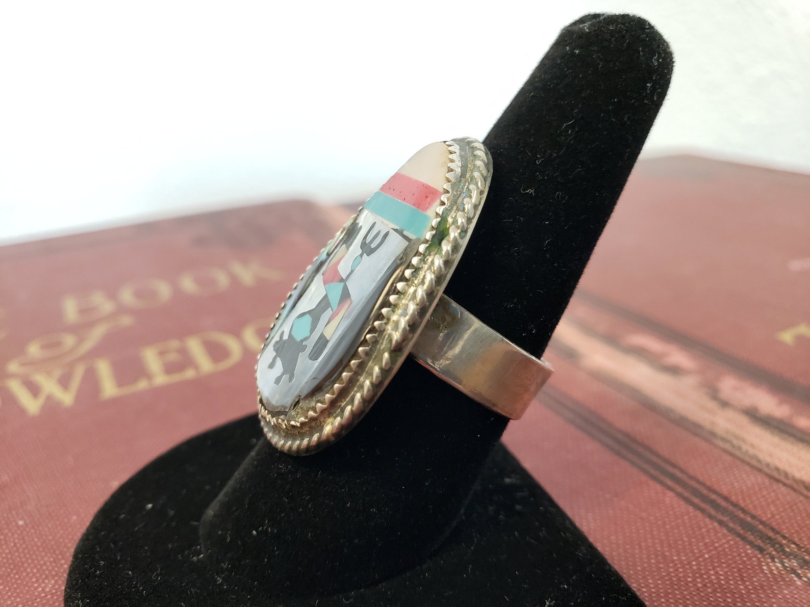 Zuni Inlaid Ring / Multi Gemstone Rings / Handcrafted Native American ...