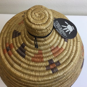 Hand Crafted Alaskan Native Grass Basket W Lid Authentic Native Inuit ...