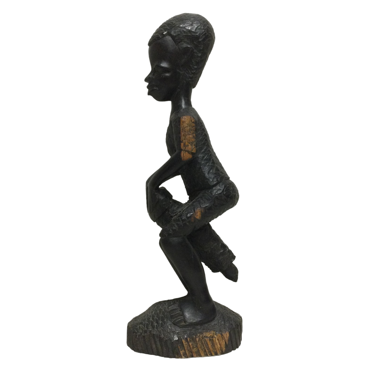 Hand Carved African Figurines Pair ~ 9" Carved Wood African Tribal ...