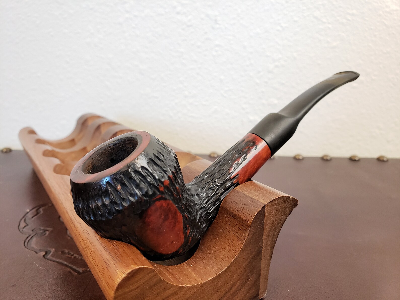 Rusticated Italian Tobacco Pipe / Handcrafted Straight Pipe / | Etsy