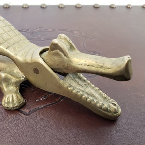 Brass Alligator Novelty Nut Cracker / 10" Long Brass Alligator / Gator ...