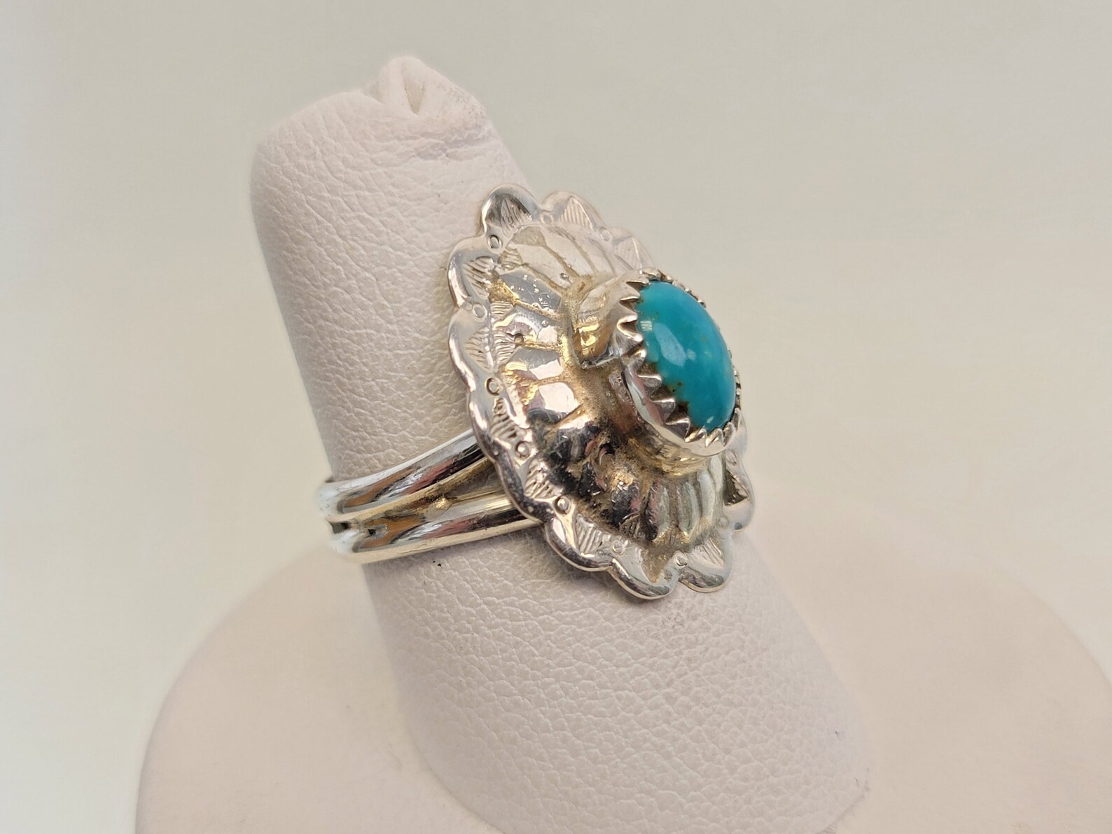 Turquoise & Sterling Silver Ring /Handcrafted Native American | Etsy