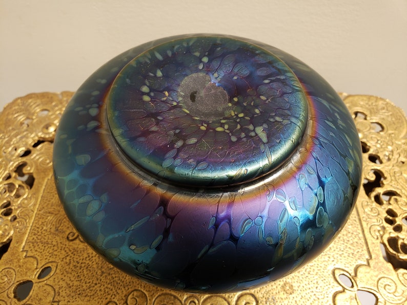 Loetz Glass Vase / Loetz Art Glass / Iridescent Blown Glass / - Etsy