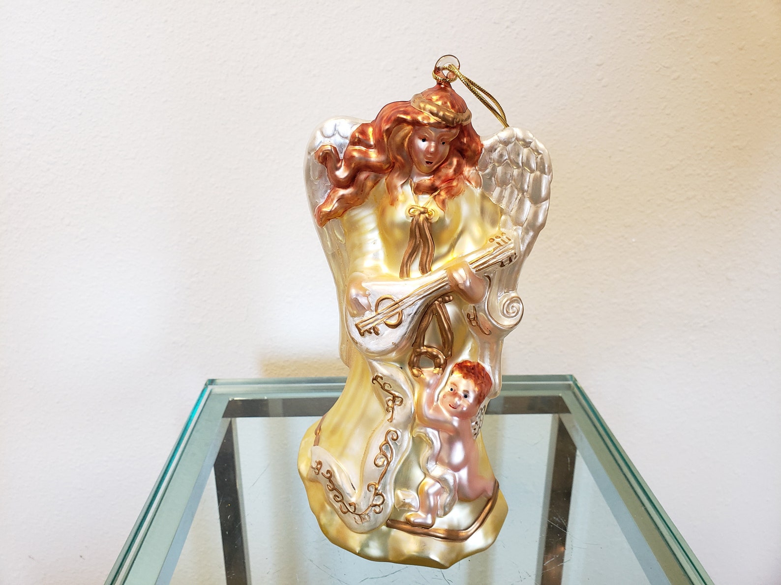 Large Blown Glass Angel Ornament / Christmas Tree Decor / 9 - Etsy