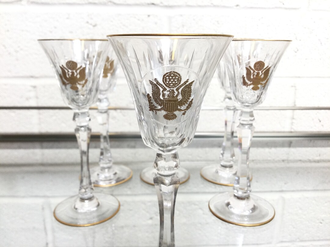 LBJ JFK Era Presidential Barware Liqueur Glasses Set of 6 Mid Century ...
