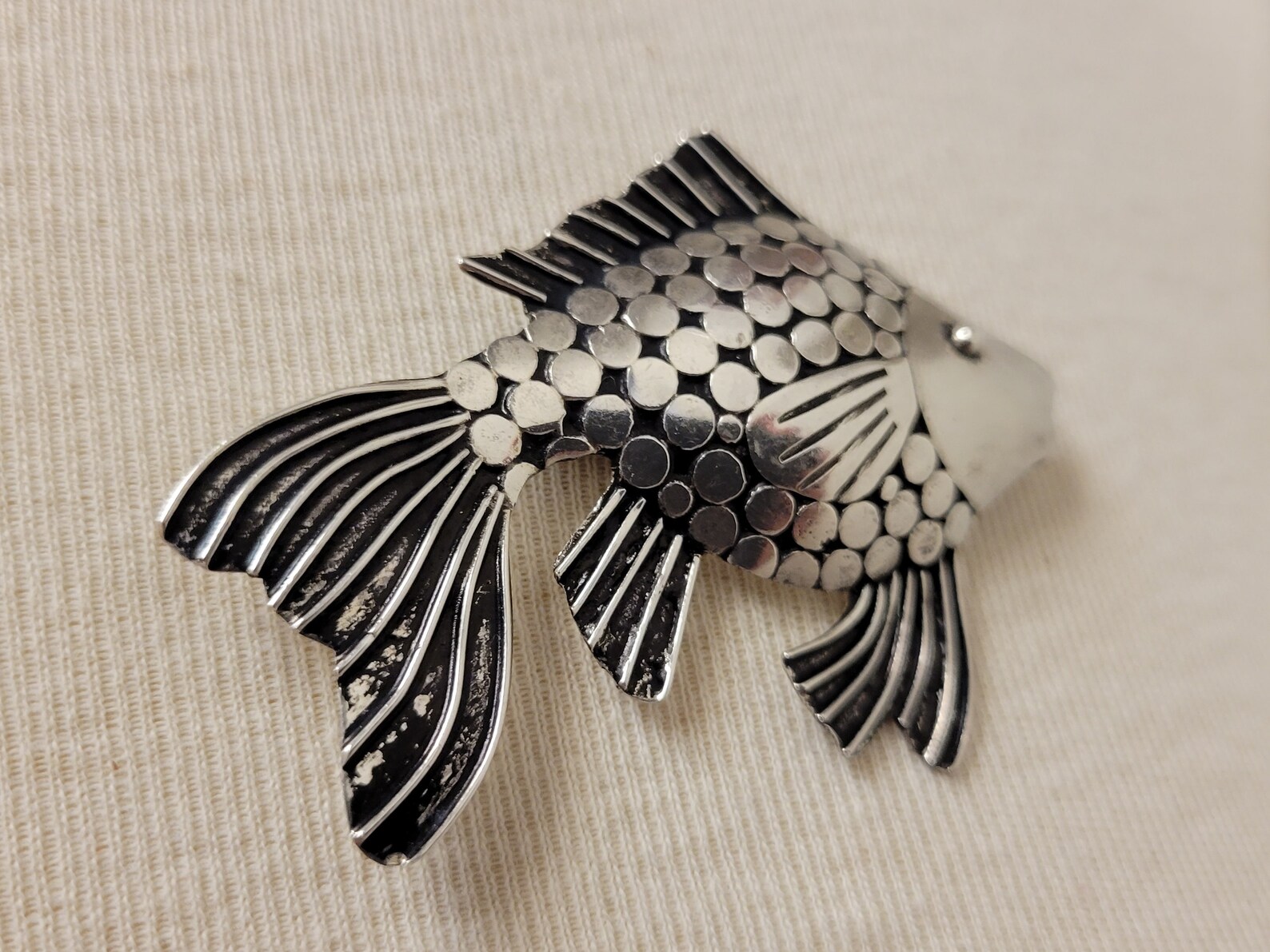 Sterling Silver Fish Brooch / Handcrafted Silversmith Brooch / 9 Grams ...