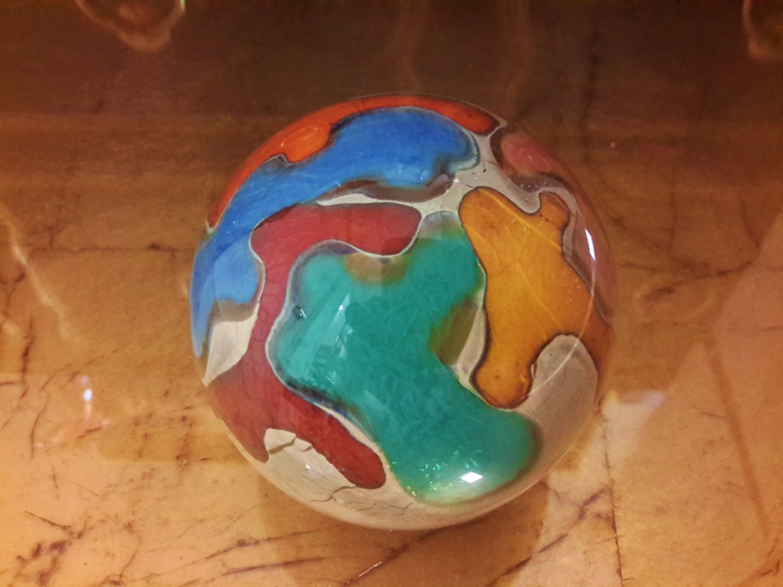 1985 Douglas Becker Paperweight Art Glass / Geometric Amoeba / | Etsy