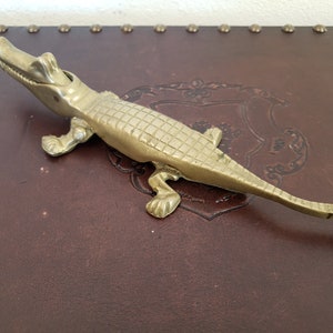 Brass Alligator Novelty Nut Cracker / 10" Long Brass Alligator / Gator ...