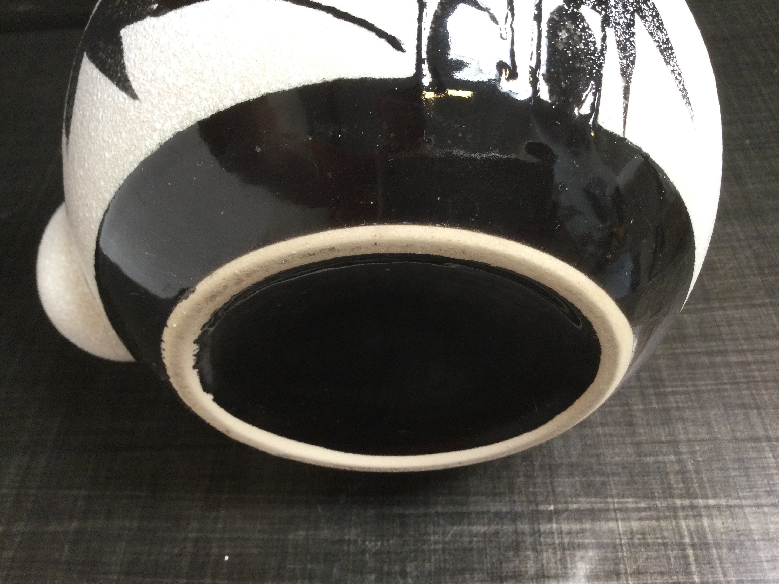 Asian Teapot White Textured W Bamboo Handle ~ Hand Painted Leaf Design ...