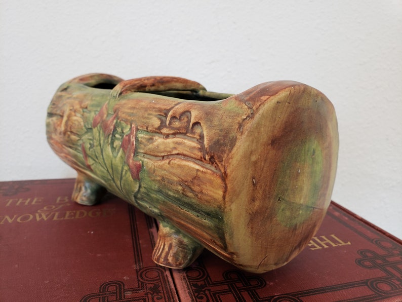 Weller Woodcraft Pottery Leaf Log Planter Box Vase / Organic - Etsy