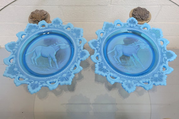 Westmoreland Glass Donkey Dish Plate Pair Stubborn Donkey - Etsy
