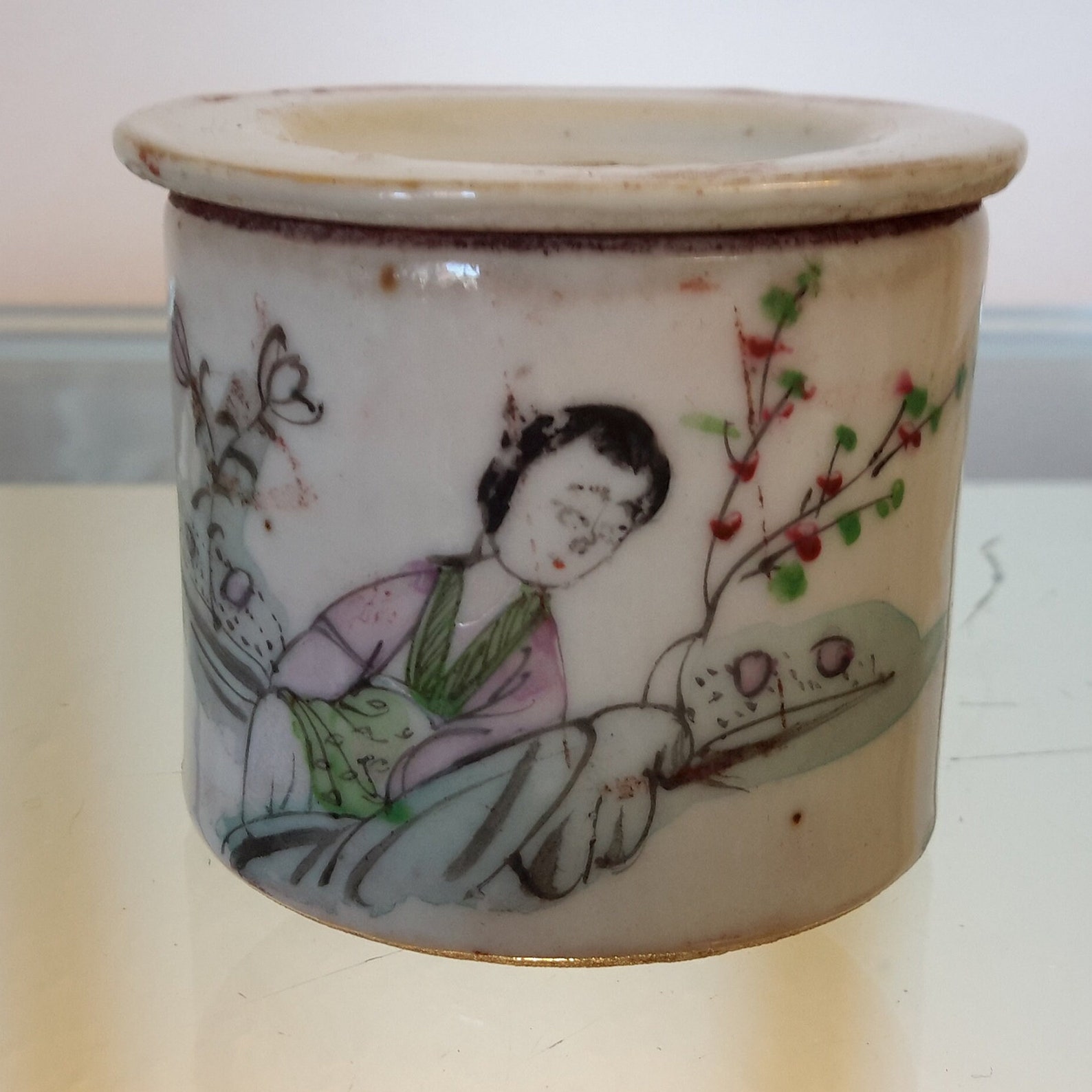 Antique Chinese Jar / Porcelain Lidded Cosmetics Salve Pot Jar / Rare ...