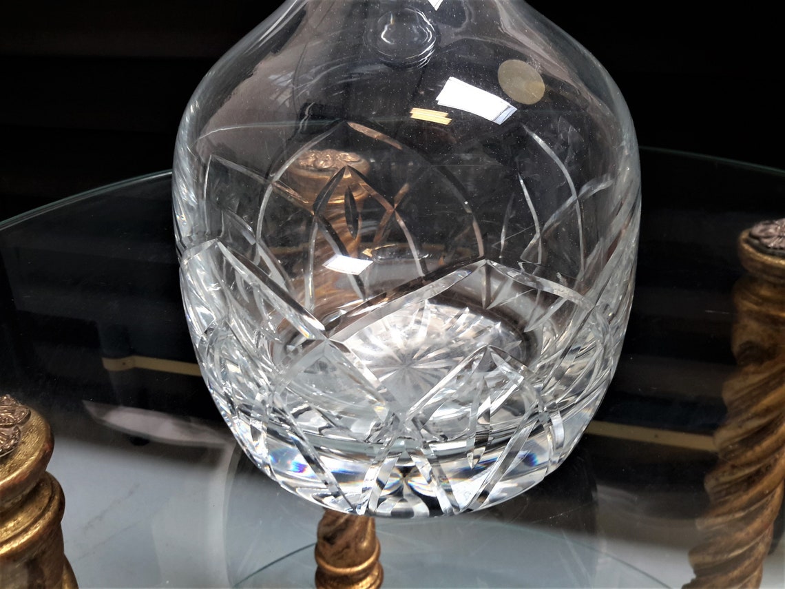 Block Cut Crystal Decanter Barware Mouth Blown Poland Original - Etsy