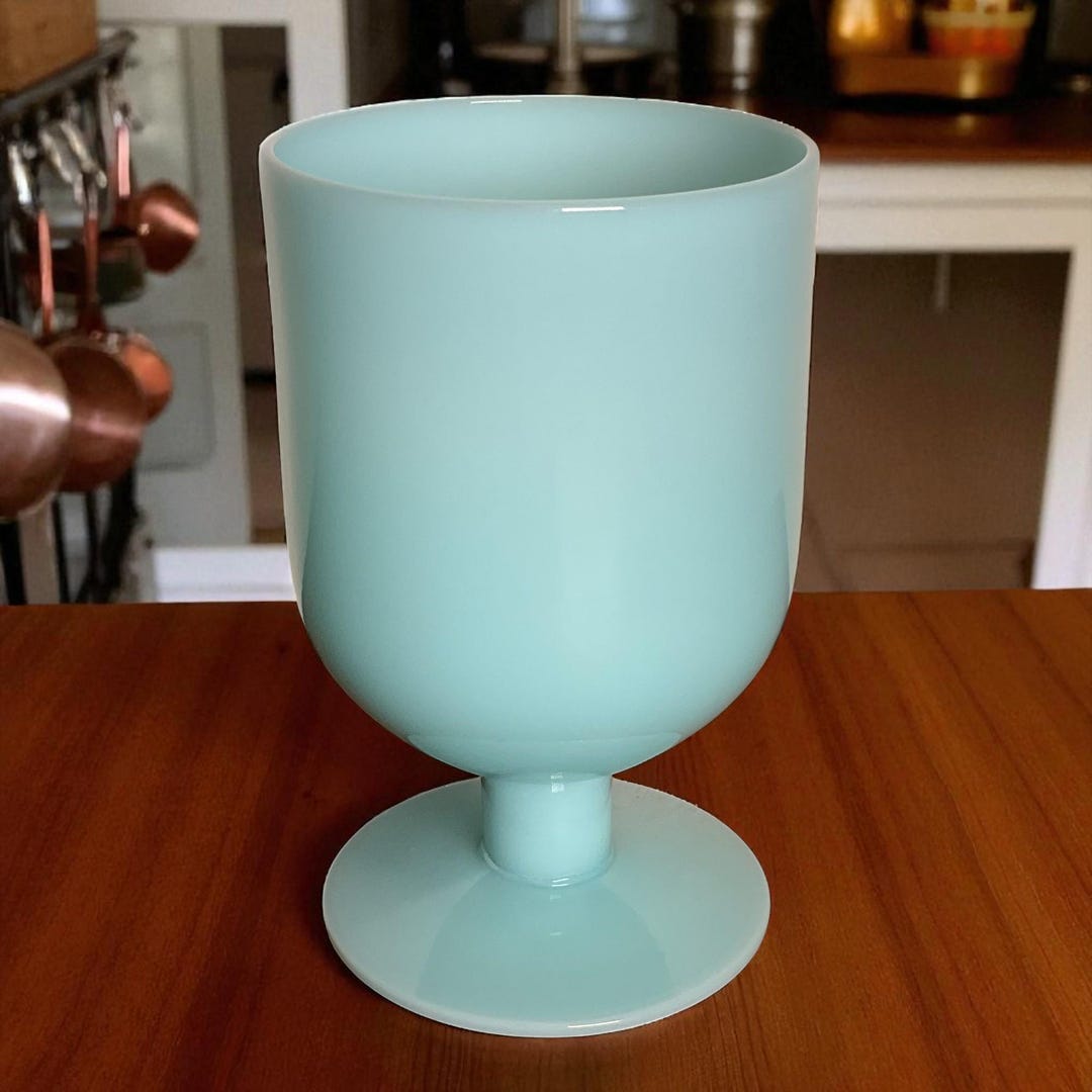 Vallerysthal Blue Opaline Goblet: Mid-century French Art Glass - Etsy