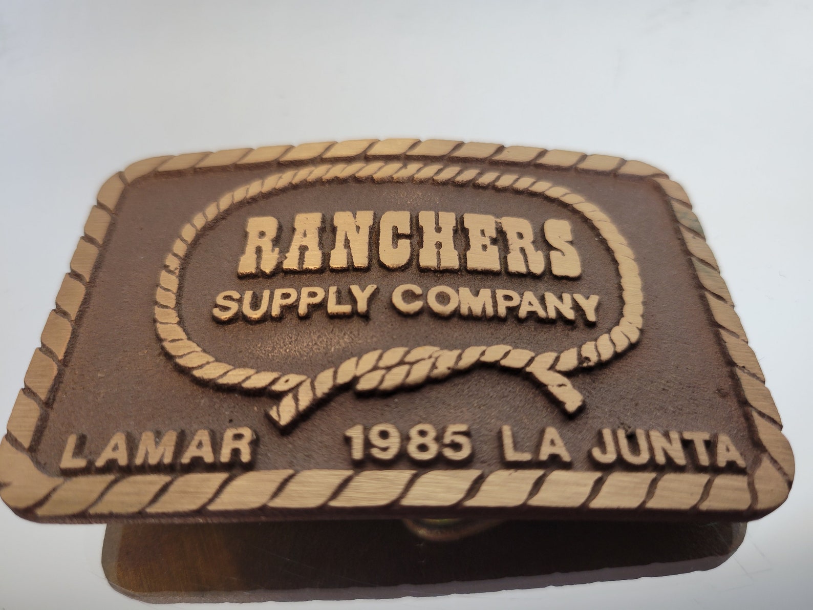 Ranchers Supply Company Belt Buckle / Solid Brass Farmer Belt - Etsy