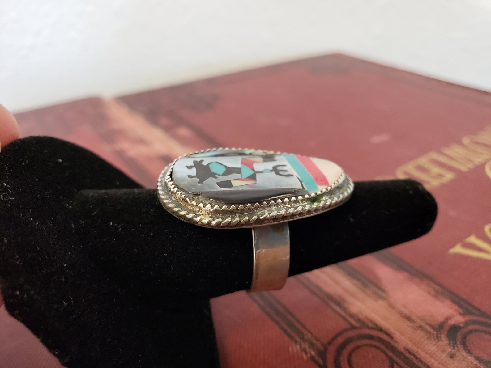 Zuni Inlaid Ring / Multi Gemstone Rings / Handcrafted Native American ...