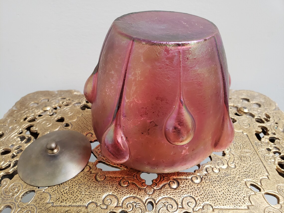 Loetz Glass Droplet Biscuit Jar / Loetz Bohemian Art Glass / - Etsy