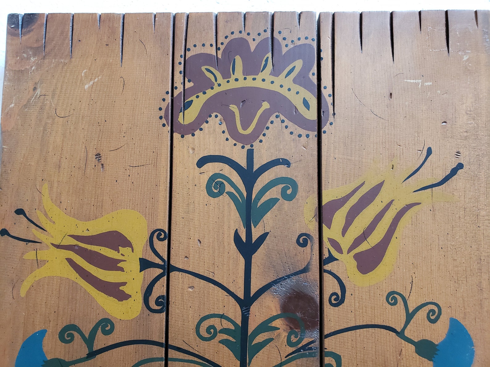 Pair Pennsylvania Dutch Tulips Paintings on Wood / Colonial | Etsy