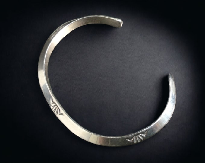 Gilbert Hunter Navajo Sterling Silver Open Cuff Carinated Bracelet ...