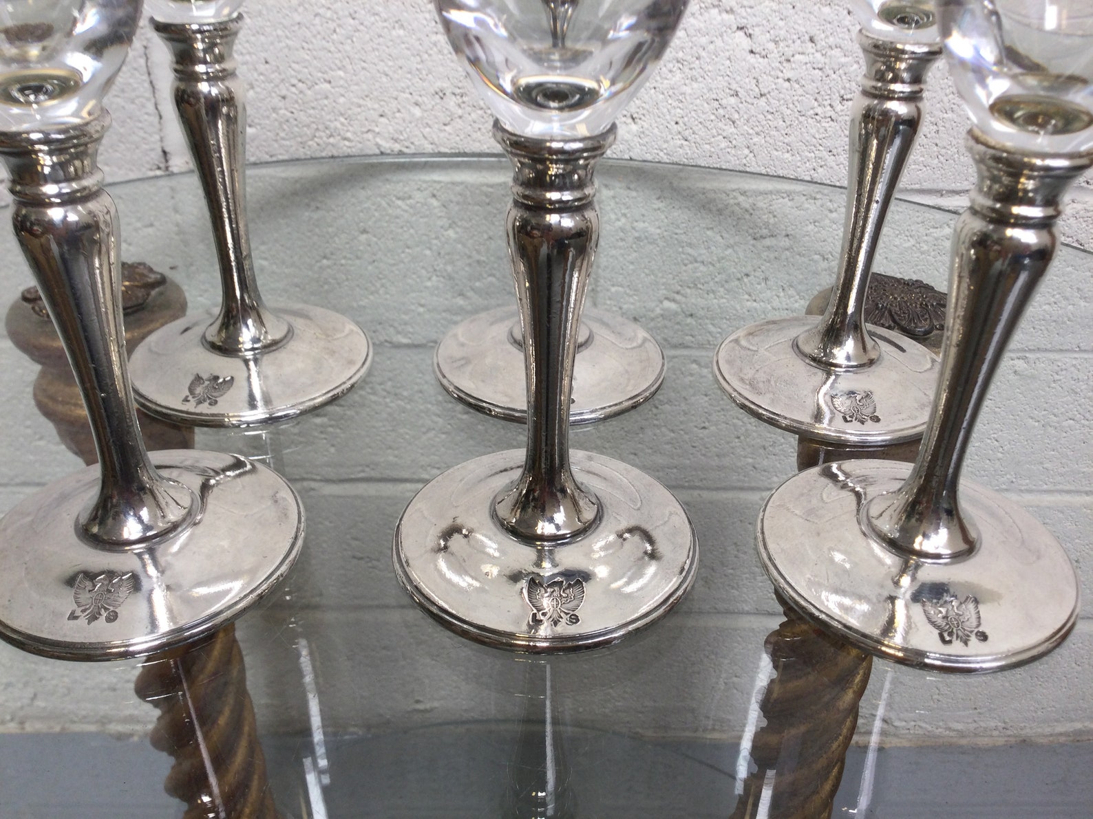 Match Pewter Italian Champagne Glasses Glass & Pewter | Etsy