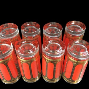 Fred Press Signed Barware Set of 8 Glasses & Carrier Caddy ~ Mid ...