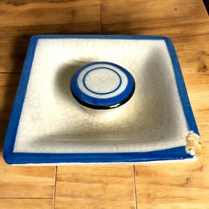 Vintage Art Deco Ceramic Canister Set: White & Blue, Made in Japan - Etsy