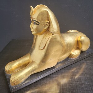 Egyptian Sphinx Statue Gold Leaf Finish 9 High X 15 Long Great Sphinx ...