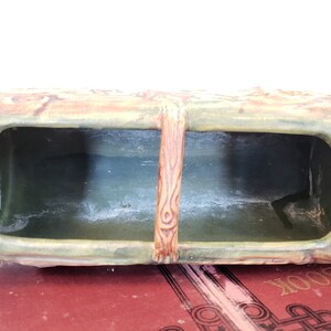 Weller Woodcraft Pottery Leaf Log Planter Box Vase / Organic Earth Tone ...