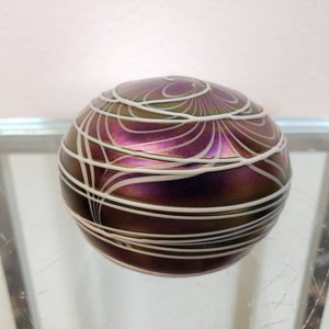 Blackstone Art Studios Paperweight / Purple Pink Hues / Artisan Signed ...