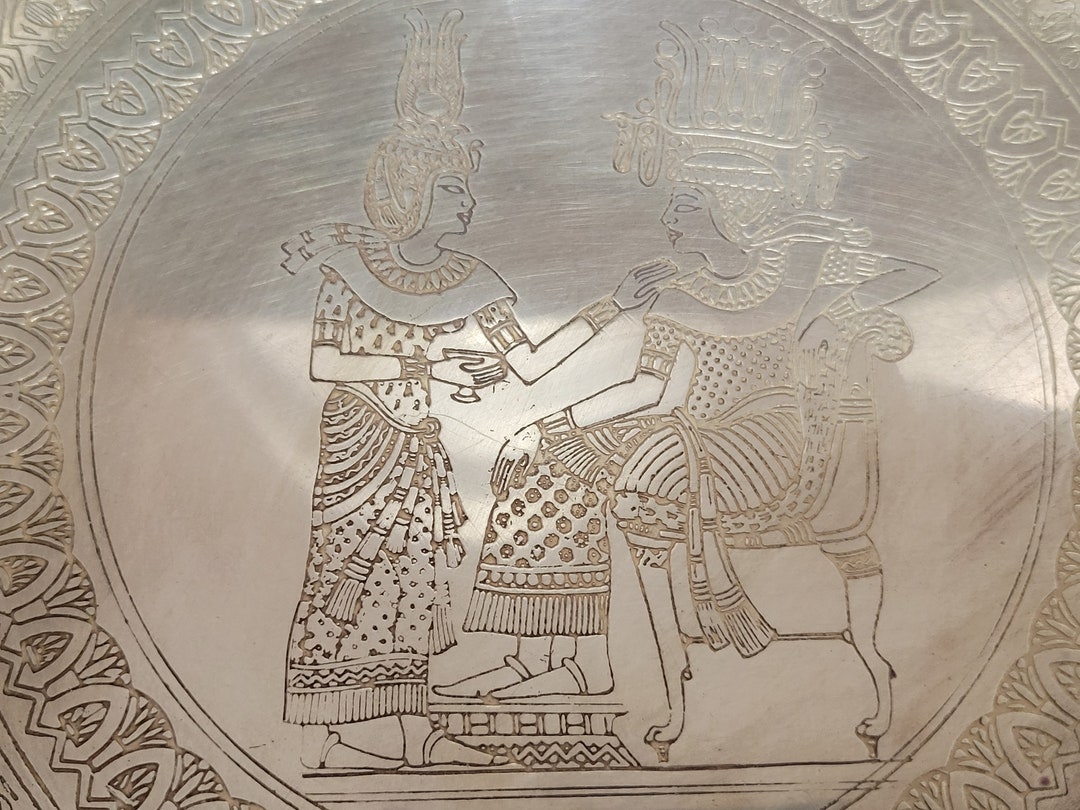 Decorative Egyptian Brass Tray ~ Ancient Egyptian Pharoah King ...