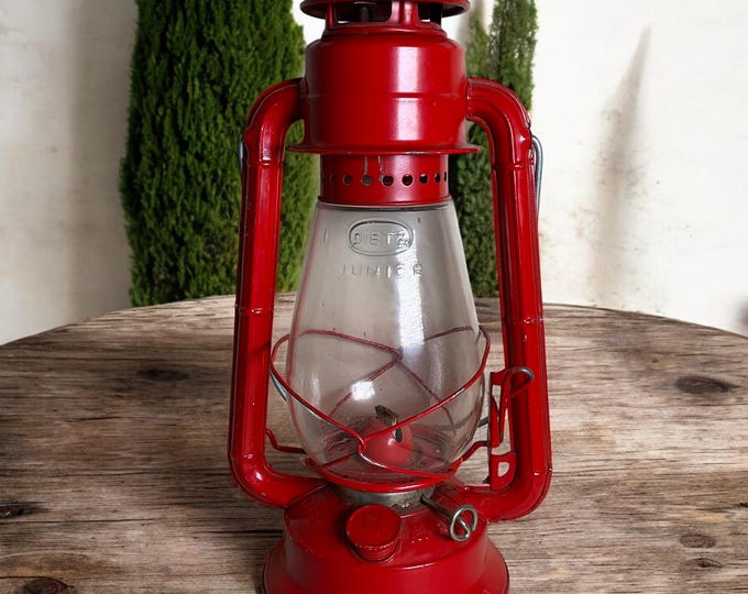 Red Lantern Oil Lamp Dietz Junior American Camper 12" Rustic Barn Lamp ...