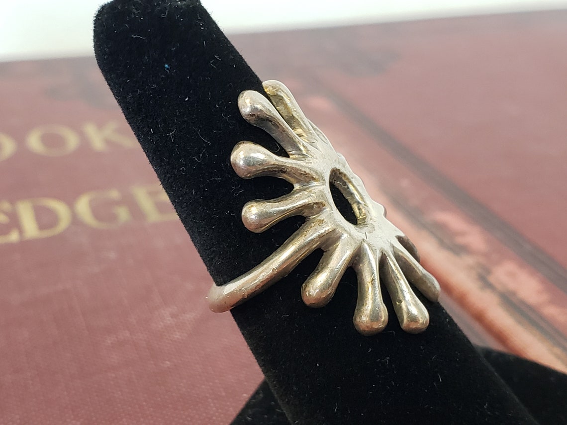 Sterling Silver Splat Ring / Artisan Signed FT / Handcrafted - Etsy