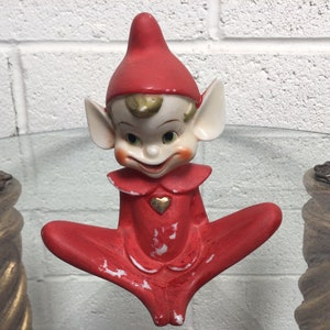 Pixie Elf Figurine ~ Mid Century Thames Pixie in Red Suit ~ Christmas ...