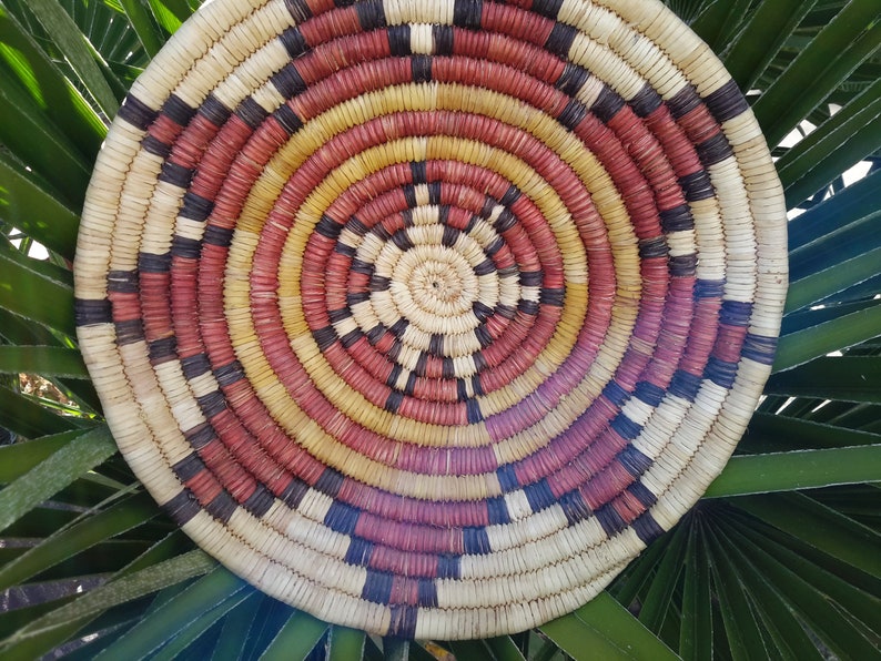 Hopi Basket Polychrome Flower Petal 9 Point Coiled Fiber Arts | Etsy