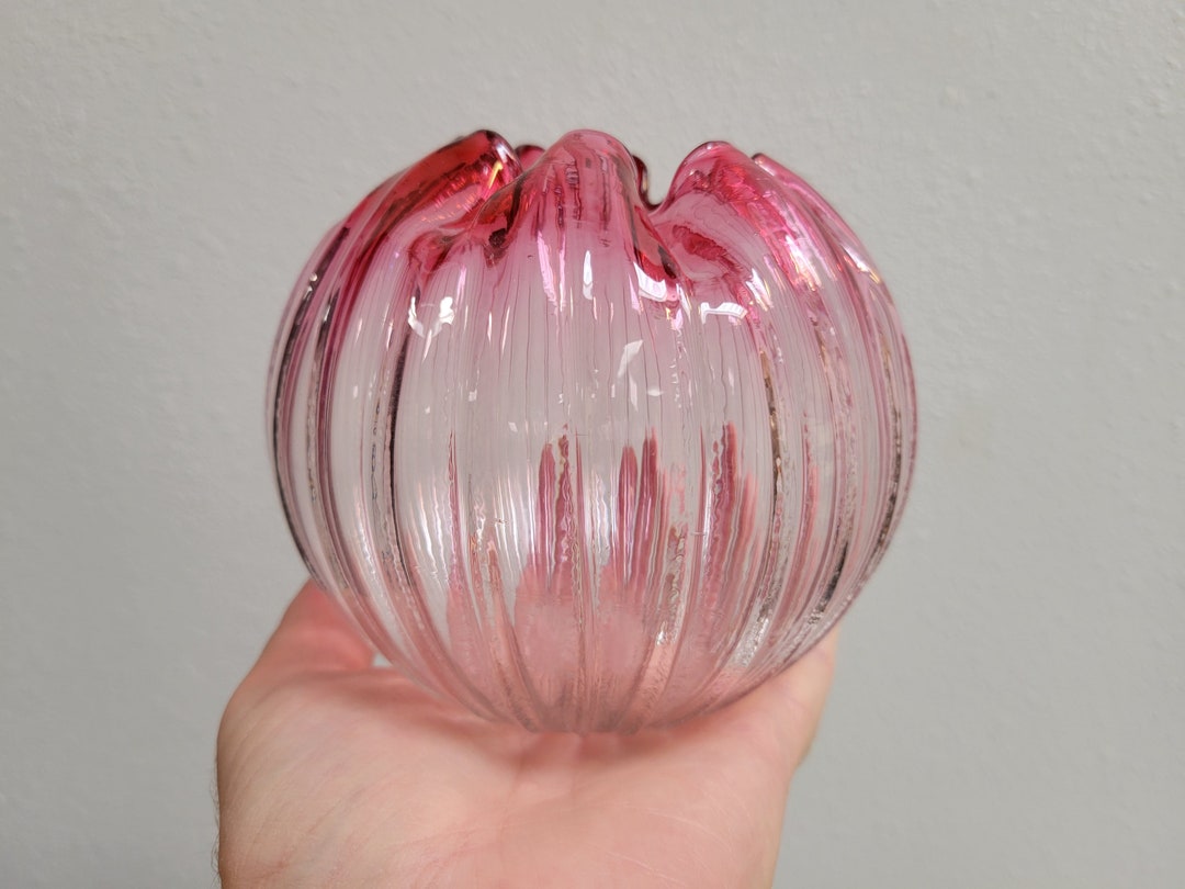 Victorian Blown Glass Rose Bowl ~ Blown Glass Bowl ~ Decorative Blown ...