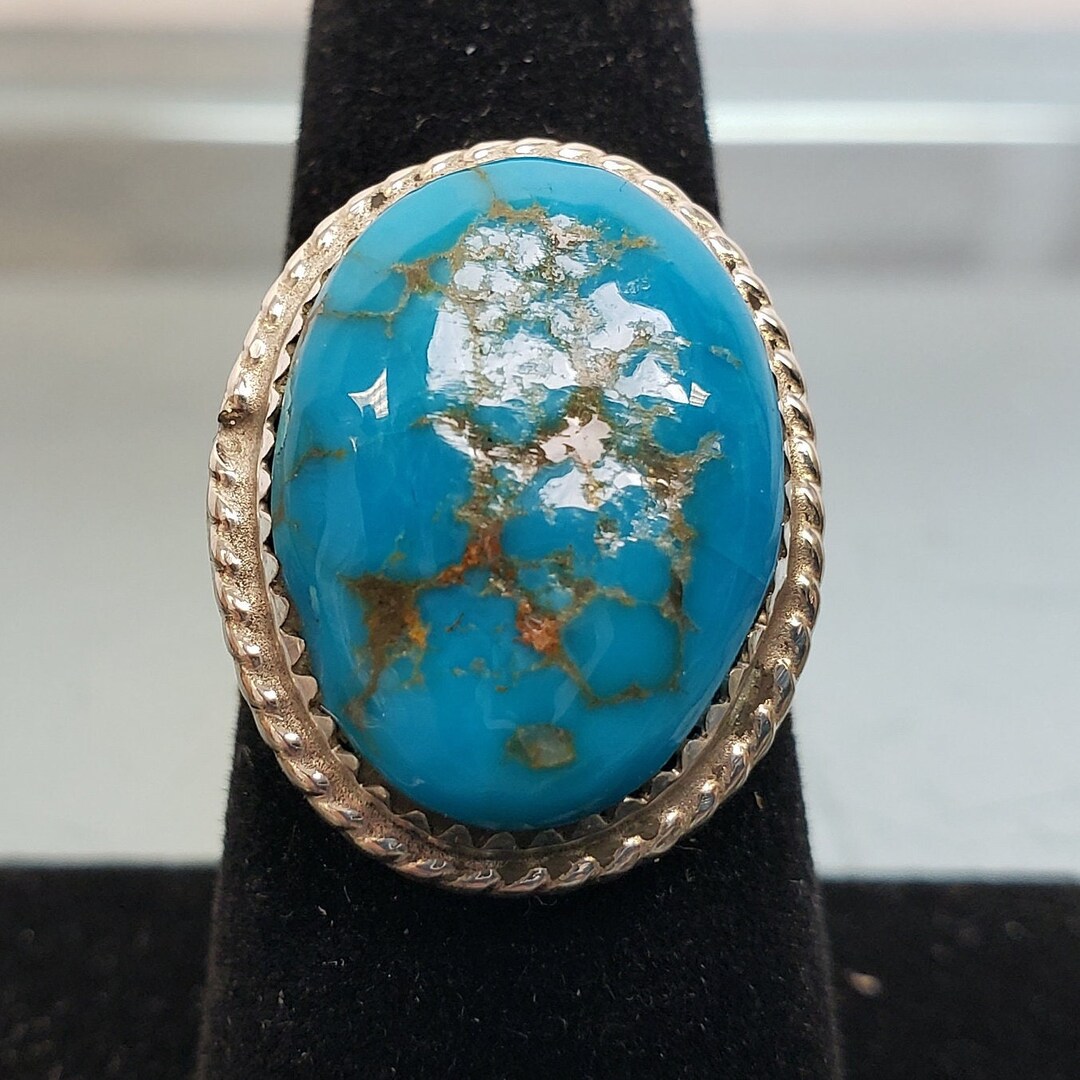 Turquoise & Sterling Silver Ring / Native American Turquoise Jewelry ...
